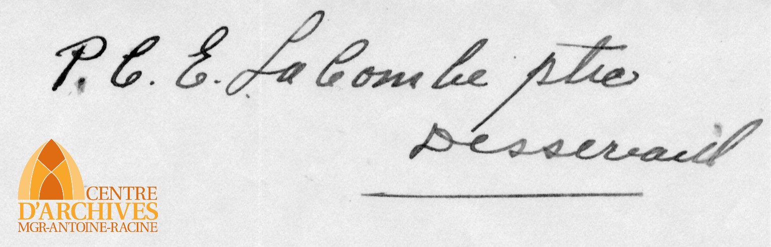 Faits insolites: L’abbé Edmond Lacombe - Centre d’archives Mgr-Antoine ...